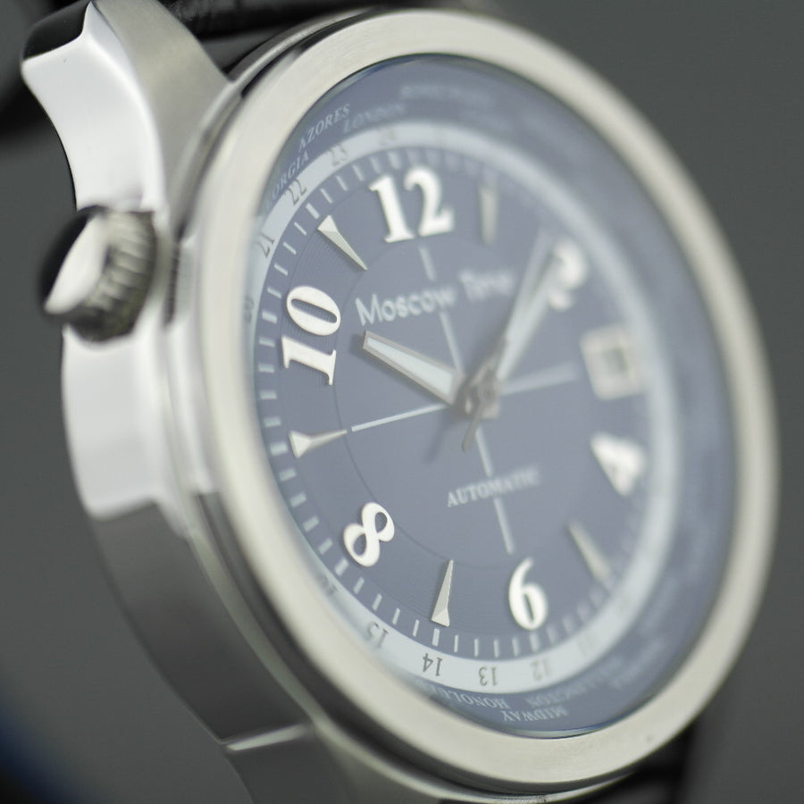 Moscow Time a world timer 27 jewels Gent's Automatic wrist watch blue ...