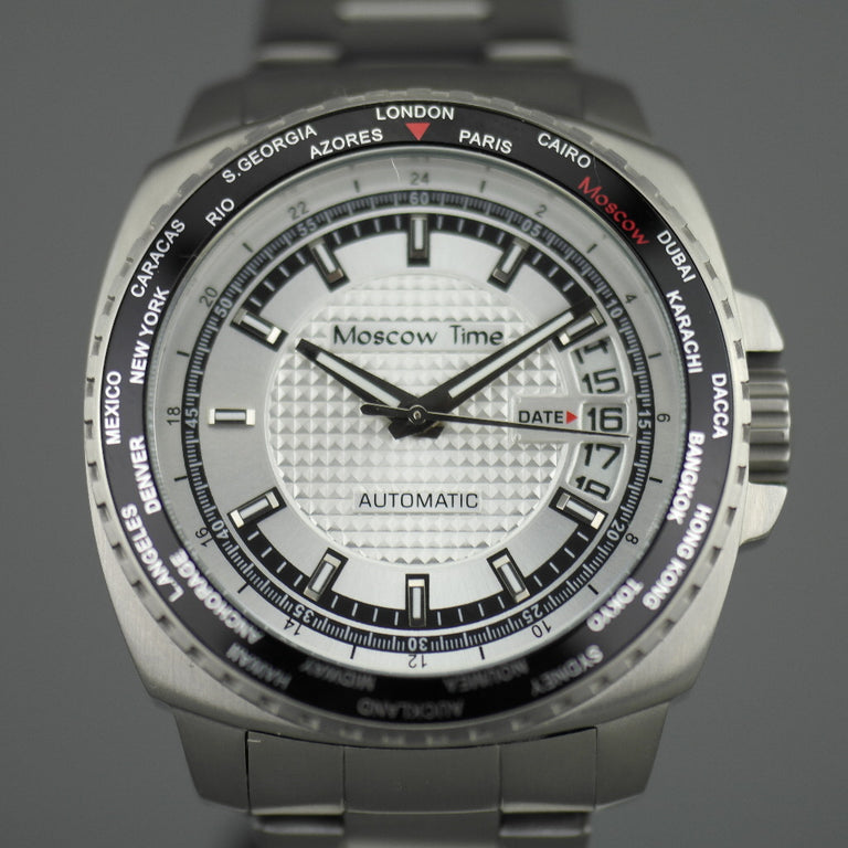 Moscow Time a world timer Gent's Automatic wrist watch with bracelet ...