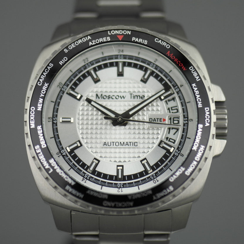 Moscow Time a world timer Gent's Automatic wrist watch with bracelet ...