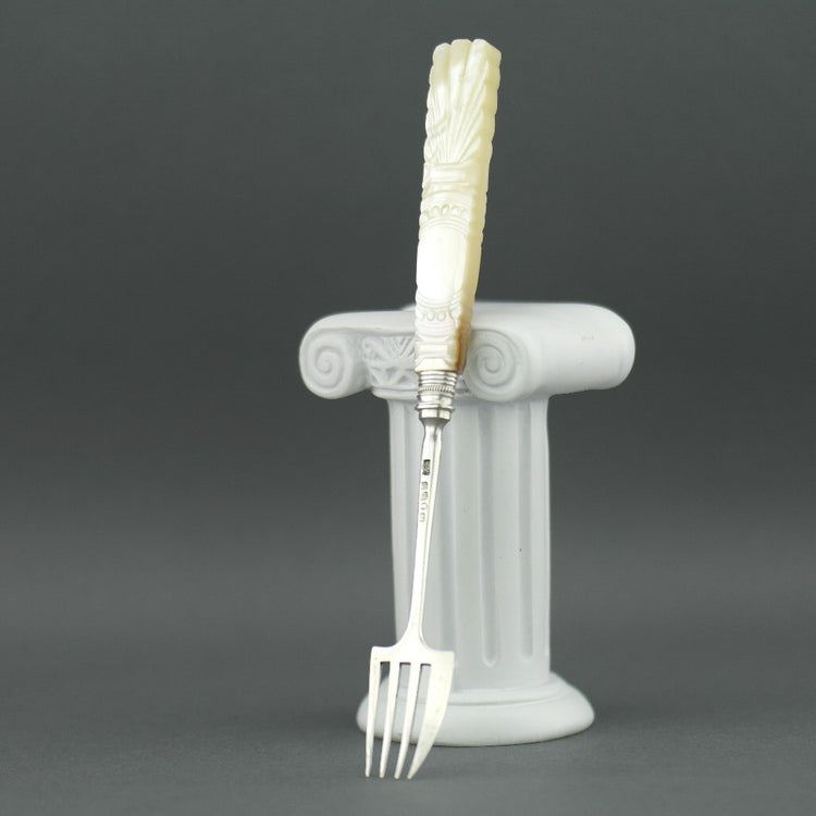 Antique 1838 sterling silver fork with Nacre MOP handle Birmingham ...