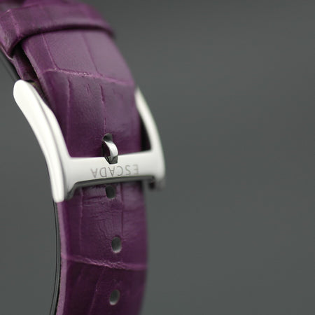 Escada Grace two-tone Swiss watch Croc-embossed purple strap ...