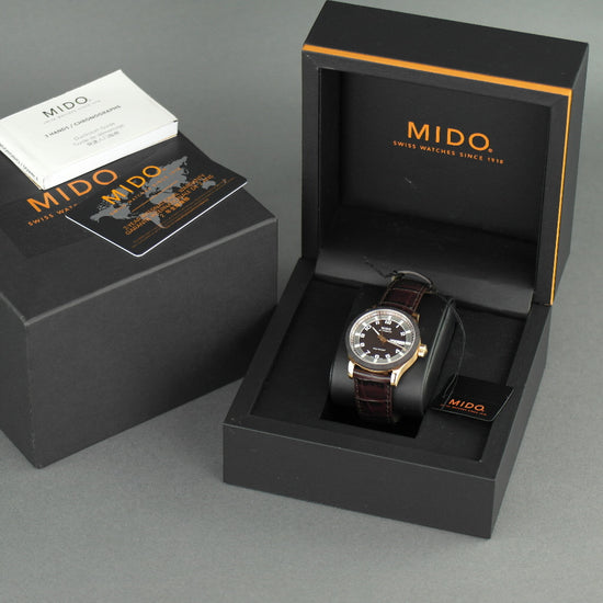 Mido Multifort Gold plated Automatic 25 Jewels wrist watch with leathe ...